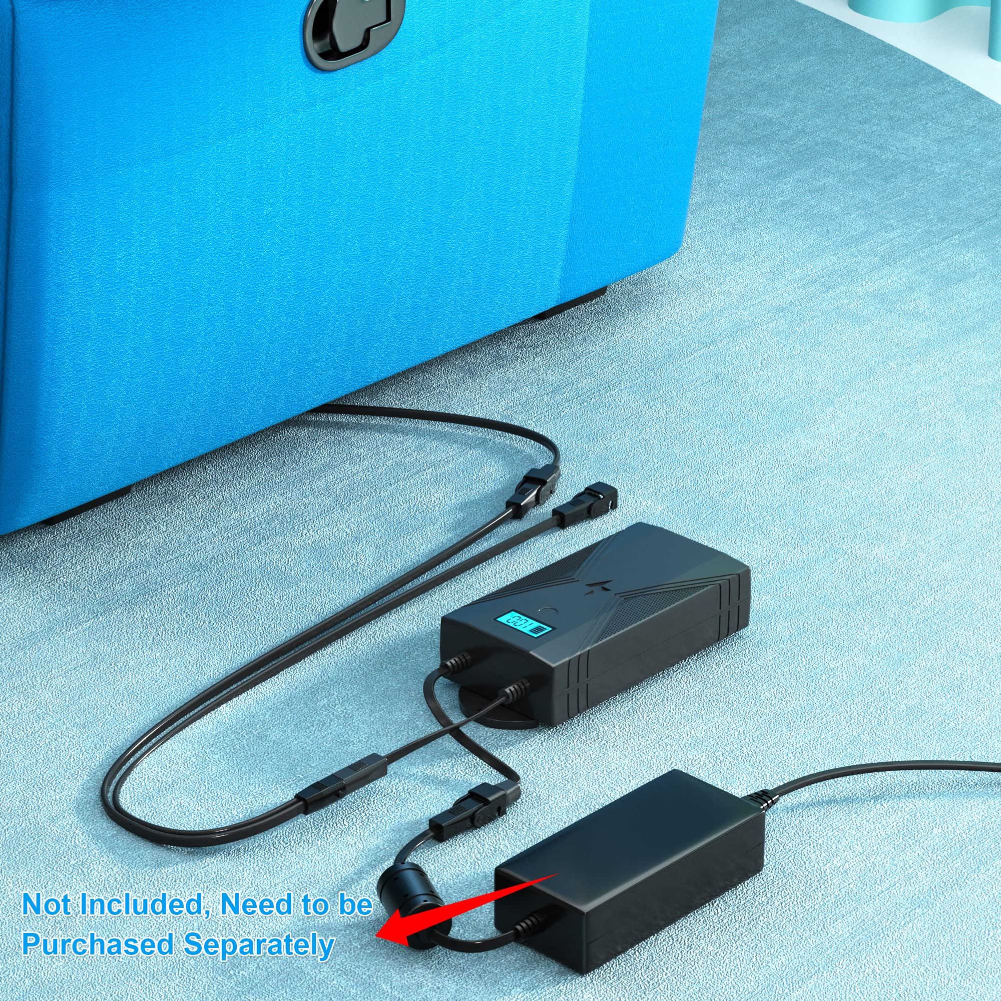 Ponkor Battery Pack for Reclining Furniture- 2500mAh Power Recliner Battery Pack Rechargeable, Universal Furniture Battery Pack with 2-Pin Electric Cord for Lift Chairs Sofas- Power Supply