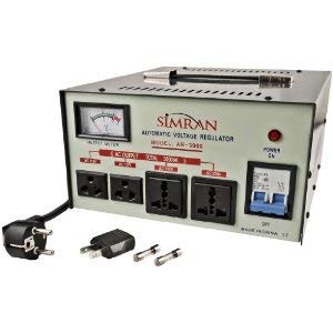 Simran AR-3000 Voltage Regulator Stabilizer with Built-in 110V / 220V / 240 Volt Up/Down Voltage Transformer, 3000 Watt