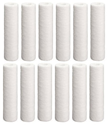 CFS – 12 Pack Spun Wound Polypropylene Sediment Water Filter Cartridges Compatible with P10-10 Models – Whole House Replacement Water Filter Cartridge, 10 Micron - 10 x 2.5, White