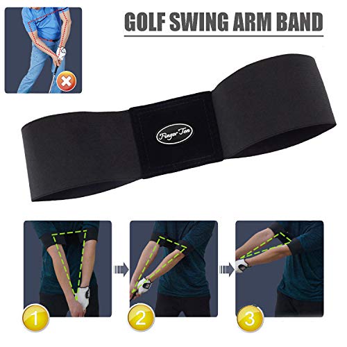 BRAMASOLE Golf Swing Trainer Ball Wrist Armband Set Posture Motion Training Aid Correction Equipment Multi Packs for Beginner Men Women Indoor Outdoor Practice (2 arm Band+2 Correcting Tool)