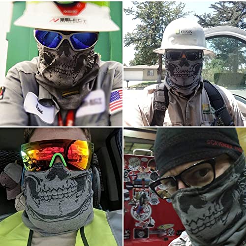 BENCHMARK FR Flame Resistant Face Mask Neck Gaiter - CAT1 (Skull - Gray)