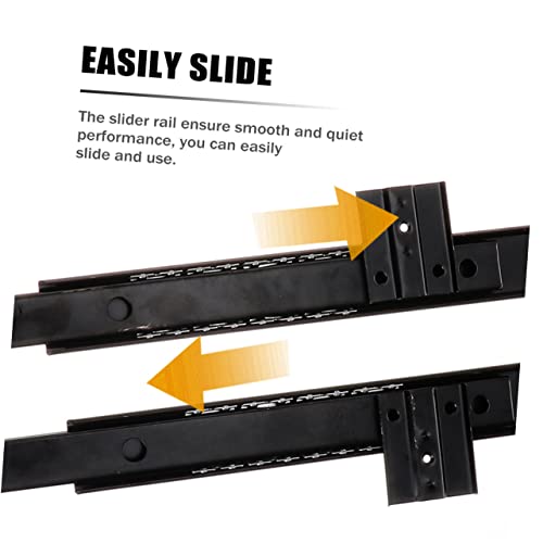 DOITOOL 2 Pairs Keyboard Track Black Slides Black Drawer Vanity Trays Heavy Duty Drawer Slides Keyboard Drawer Under Desk Slide Keyboard Tray Under Desk Slide Drawer Track Keyboard Slide