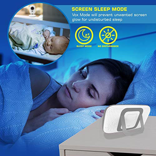 SereneLife Wireless Video Baby Monitor - Dual System w/Temperature Thermometer Sleep Camera, 3.2β Digital Color Screen Wireless Rechargeable Battery, Audio Speaker and Portable Mobile Clip - SLBCAM20