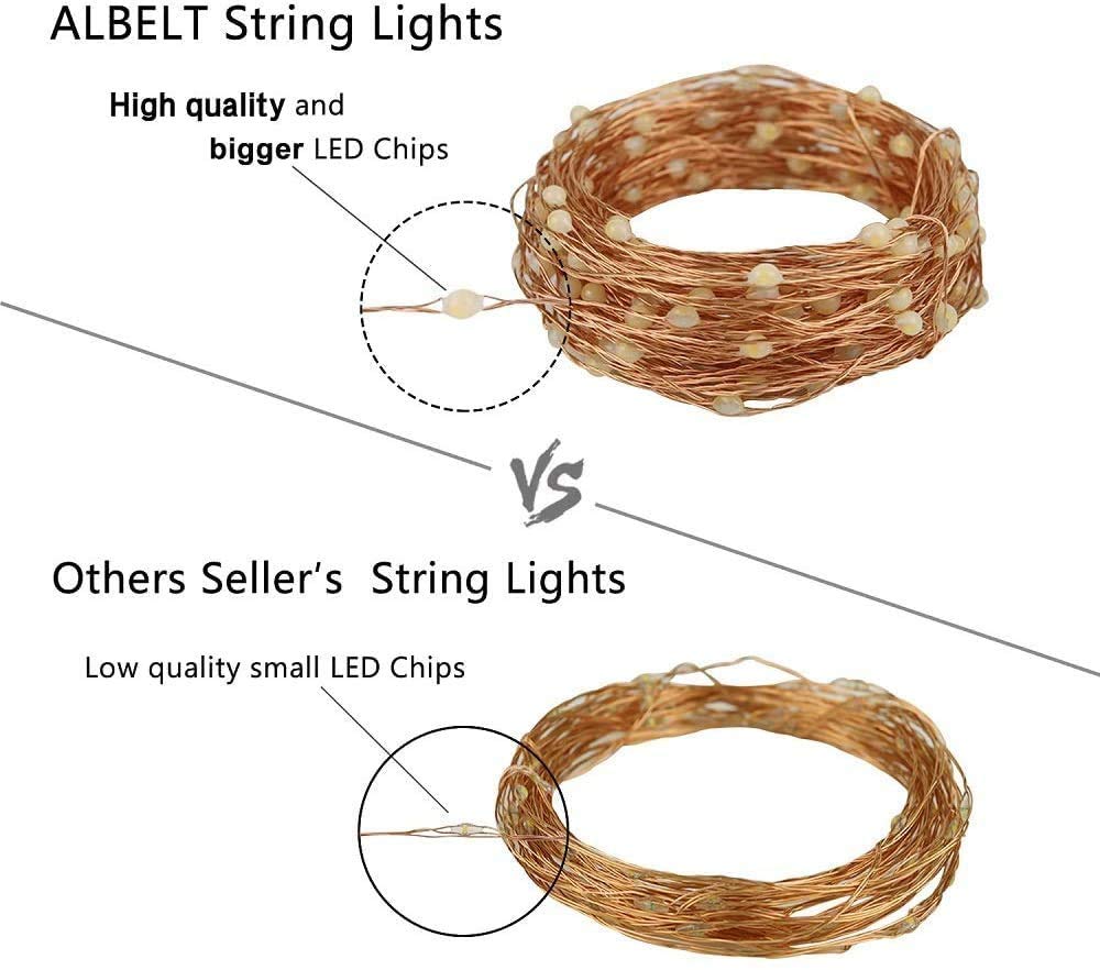 Blue 144FT Solar Fairy Lights 2-Pack Each 72ft 200 LED Solar String Lights, 8 Lighting Modes Solar Lights Outdoor Decorative (Blue)…