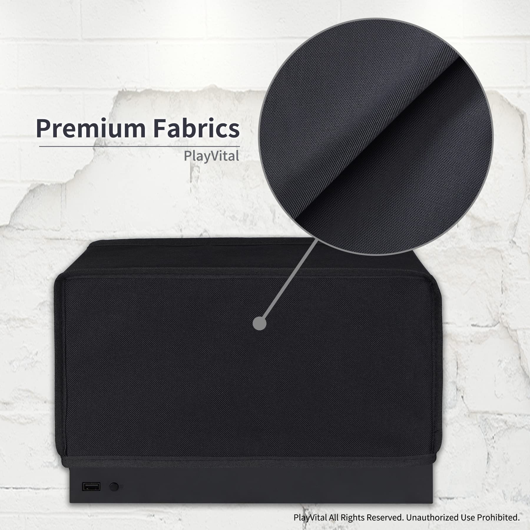 PlayVital Black Nylon Horizontal Dust Cover for Xbox Series X Console, Soft Neat Lining Dust Guard, Anti Scratch Waterproof Cover Sleeve for Xbox Series X Console
