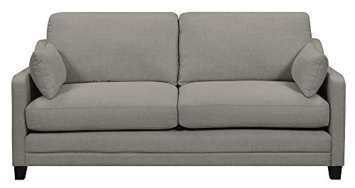 Serta Carmina Contemporary Upholstered 75" Living Room Sofa, Modern Couch for Two or Three, High Plush Seat Cushions and Back Pillows, Easy Assembly, Gray