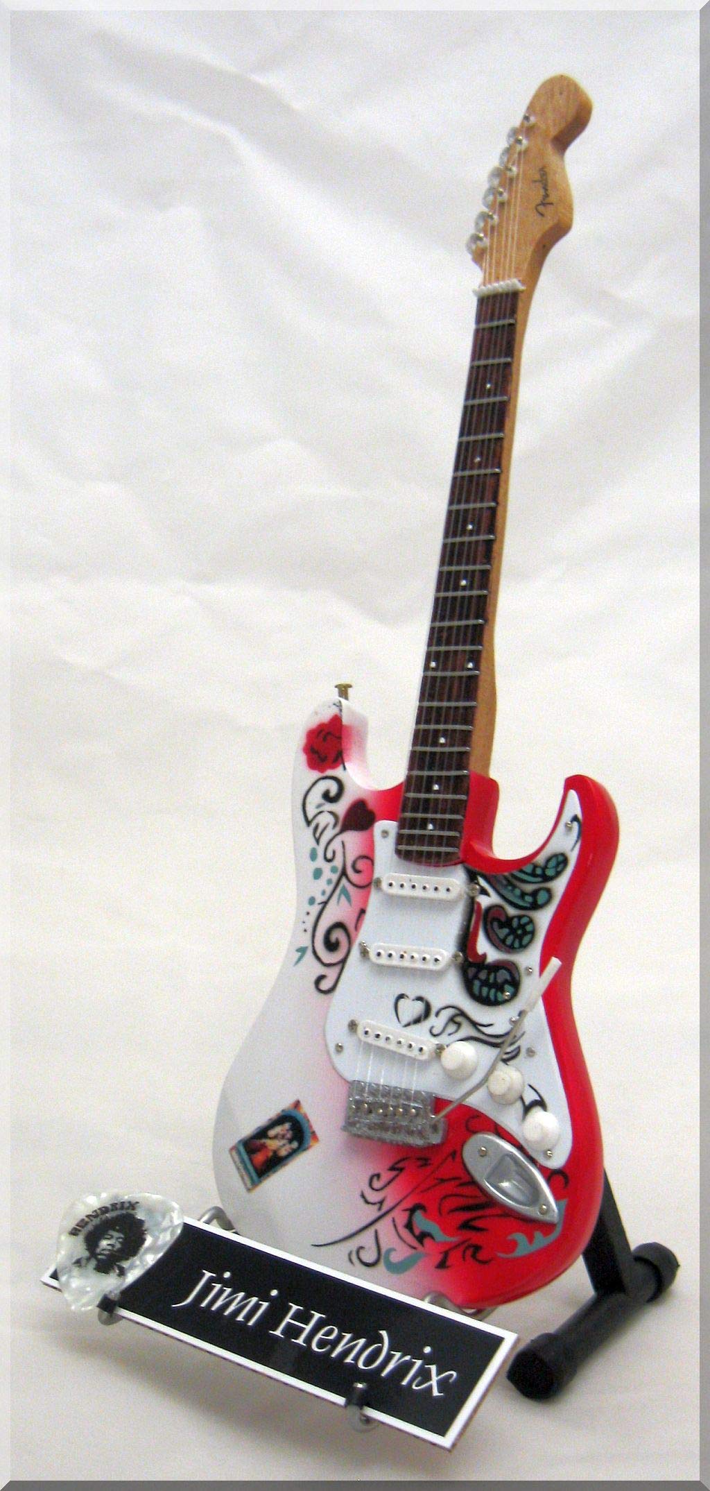 Jimi hendrix Miniature Guitar Monterey Pop w/Guitar Pick