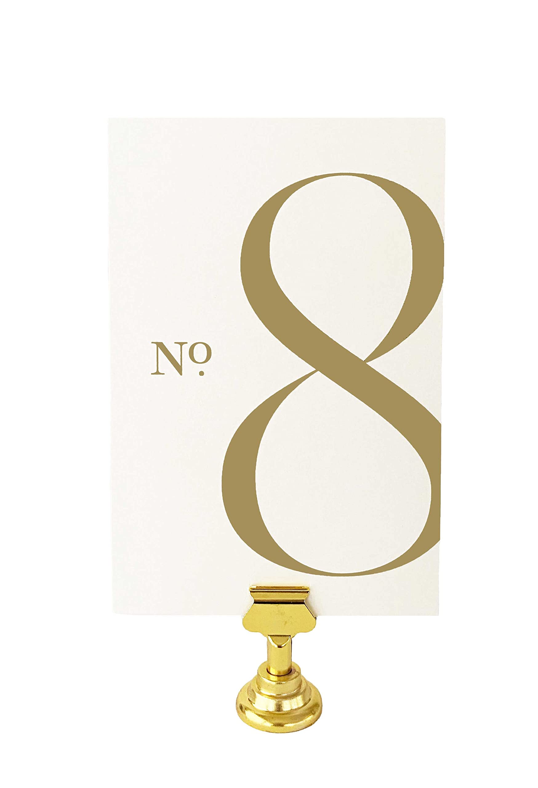 Weekend Paper Co.⢠Modern Table Numbers, Single Sided 4x6 Modern Design, Gold Matte Ink, Numbers 1-25 for Your Wedding, Reception, Anniversary, Birthday Party or Any Celebration! (Matte Gold)