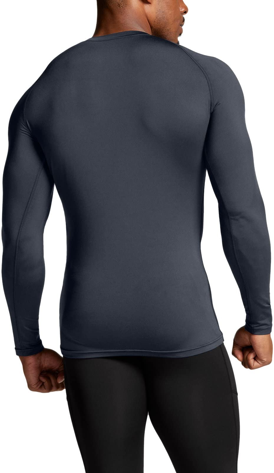 ATHLIO Men's Thermal Long Sleeve Compression Shirts, Winter Gear Sports Base Layer Top, Athletic Running T-Shirt, Active Top 3pack Black/Charcoal/White, Small
