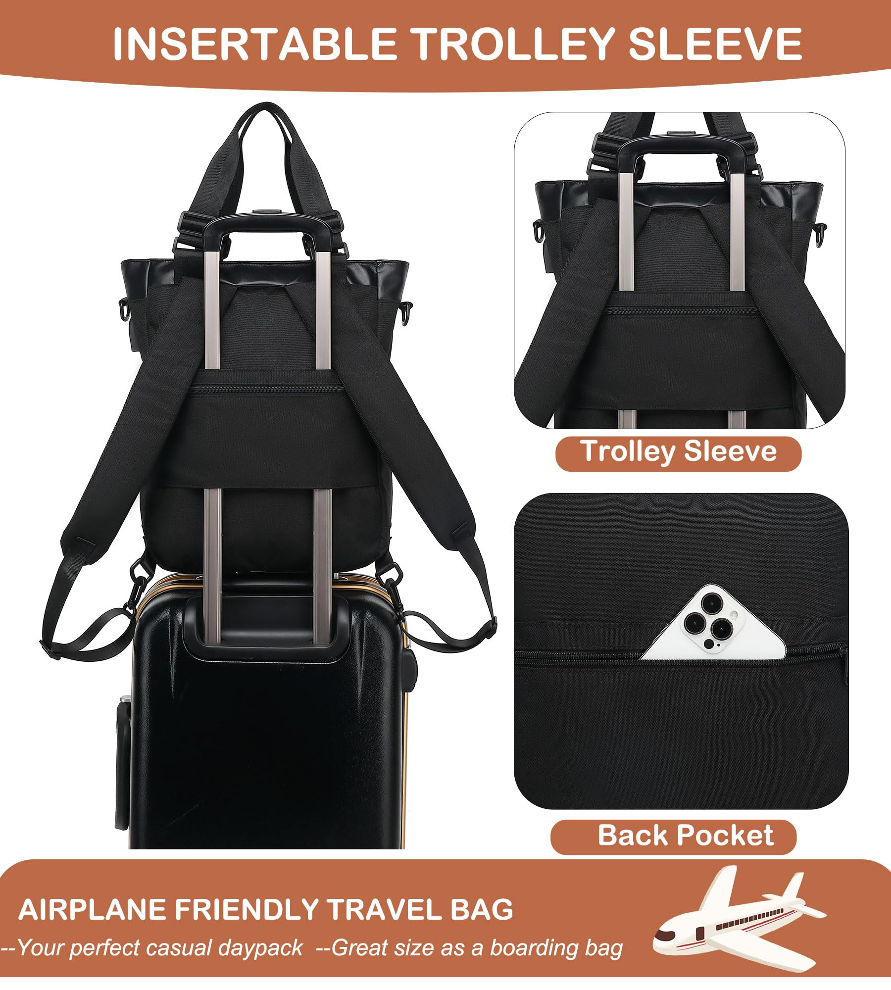 BASICPOWER Backpack Purse for Women Convertible Laptop Tote Work Bag Nurse Teacher Bag for Travel
