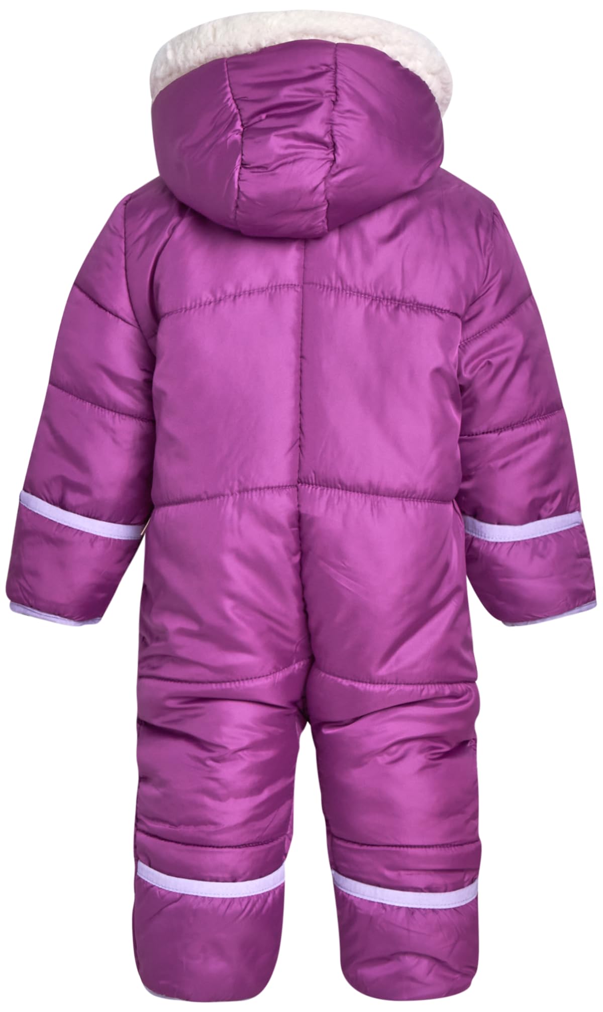 Pink Platinum Baby Girls' One-Piece Puffer Winter Snowsuit with Hood (Newborn & Infant), Size 18/24M, Plum