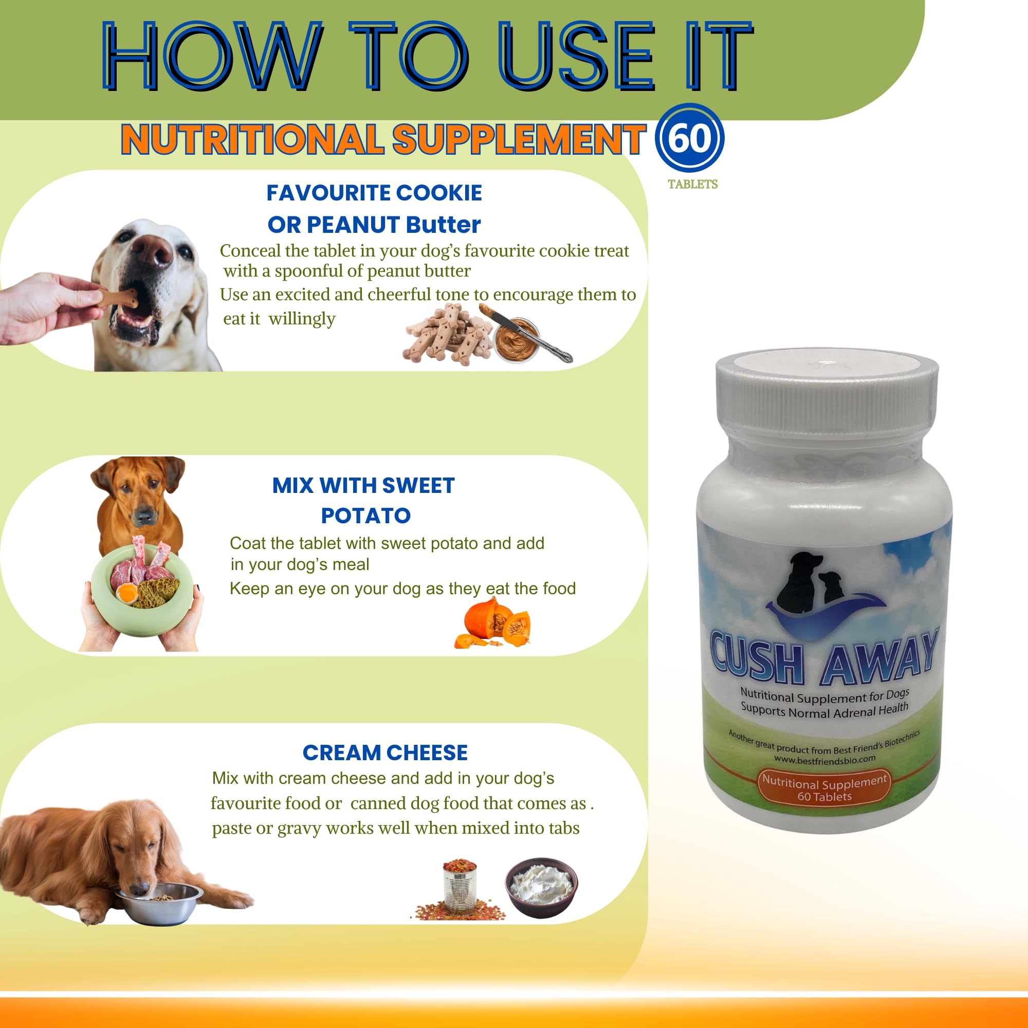 CushAway 60Tabs HMR Lignans and Melatonin for Small to Large Dogs Cushing Treatment Dogs Adrenal Support Supplements Improves Overall Well-Being Phosphatidylserine 90mg Melatonin 3.5mg HMR lignans24mg