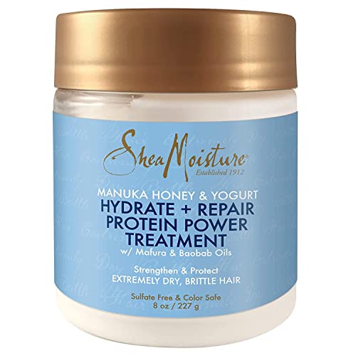 Shea Moisture Manuka Honey & Yogurt Hydrate + Repair Protein Power Treatment, Hair Mask, Deep Conditioner and Hair Treatment, 8 oz