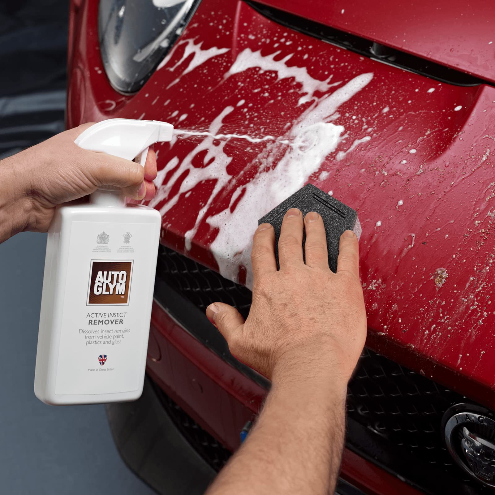 Autoglym Active Insect Remover, 500ml - Bug Remover For Cars, Quick and Effective Car Care Solution Dissolves Insect Remains From Vehicle Paint, Plastics and Glass