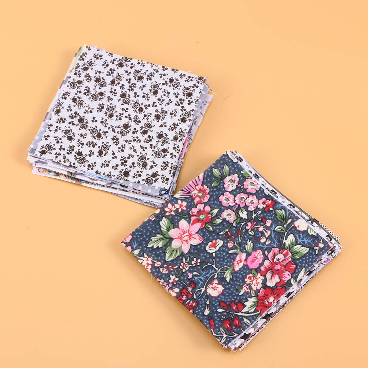 Exceart 100pcs Fabric Bundle Squares Fat Quarters Fabric Bundles Quilting Precut Squares Fabric for Quilting Fabric Bundles Quilting Patchwork Fabric Floral Squares Patchwork Scarf 10cm