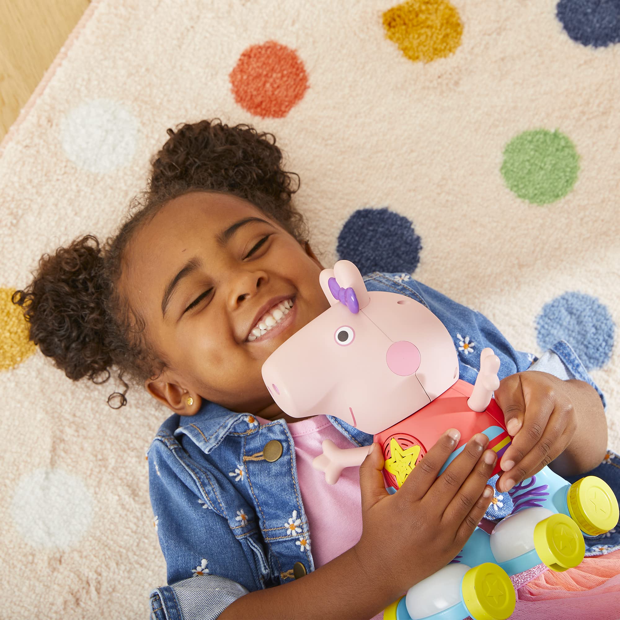Peppa Pig Disco Peppa Roller Skating Doll, Pull-and-Go Action, 11 Inch Figures, Preschool Toys for 3 Year Old Girls and Boys and Up, with Lights, Speech, and Music