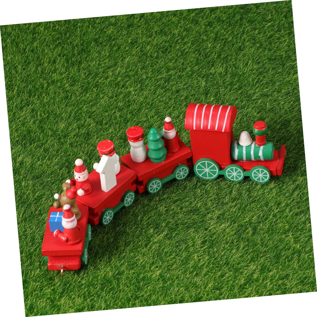 BESTOYARD 2pcs Christmas Ornaments for Kids Miniature Train Christmas Train Decorations Xmas Train Toy Miniature Christmas Train Mini Christmas Train Wood Bamboo Child Model Christmas Tree