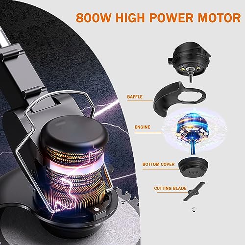 Electric Weed Wacker Battery Operated, Weed Eater Lawn Cordless String Trimmer Battery Power, Grass Cutter Machine, Adjustable Cutting Angle & Height Brush Cutter for Garden and Yard