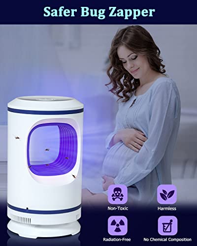 Bug Zapper Indoor, GILAYGROW Insect Trap, Fly Trap, Quiet Fruit Flies Mosquito Killer Trap, Mosquito Lamp, Electric Mosquito Zapper for Bedroom, Living Room, Office, Kitchen (White)