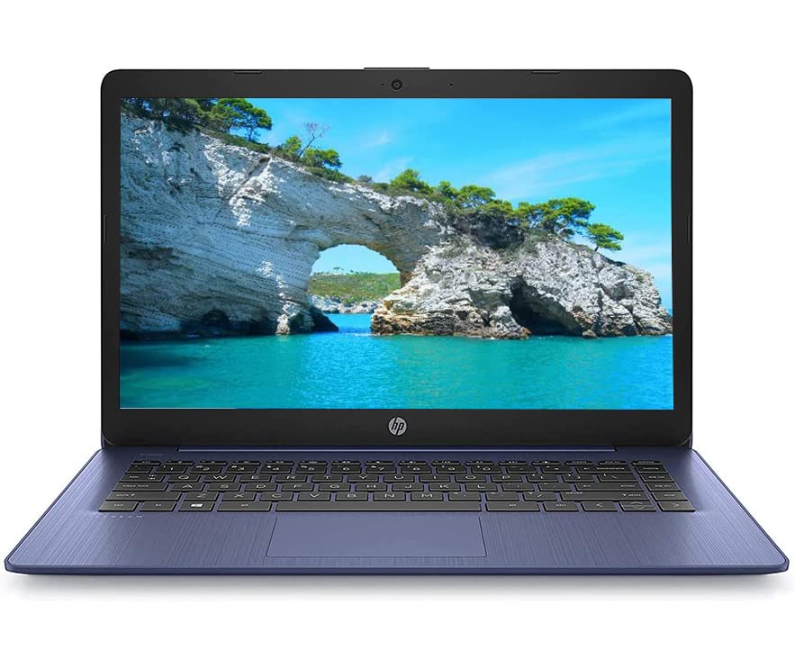 HP 2023 14" HD IPS Laptop, Intel Celeron Processor Up to 2.60GHz, 8GB RAM, 64GB SSD, Ultra-Fast WiFi, Webcam, Windows 11, Dale Blue (Renewed)