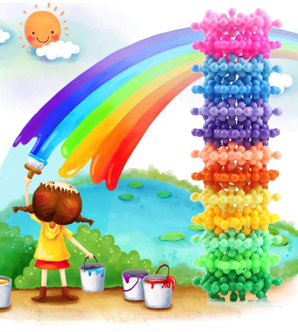 LVEA Building Blocks, STEM Toys Kids Educational Toys Building Discs Sets Interlocking Solid Plastic for Preschool Kids Boys and Girls 480 Pieces