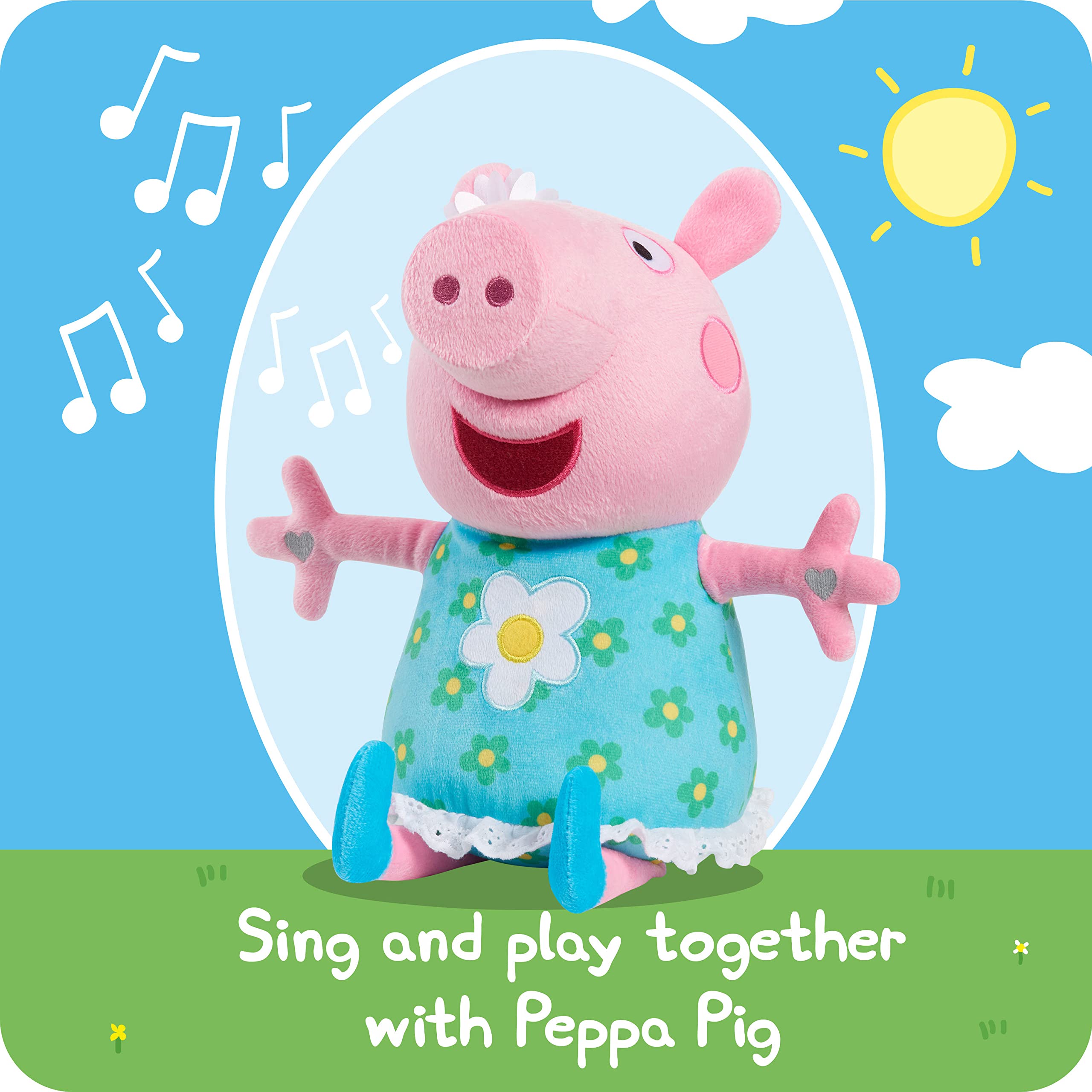 Peppa Pig Ring Around the Rosie 13-inch Singing Plush Stuffed Animal, Interactive Toy, Kids Toys for Ages 3 Up by Just Play