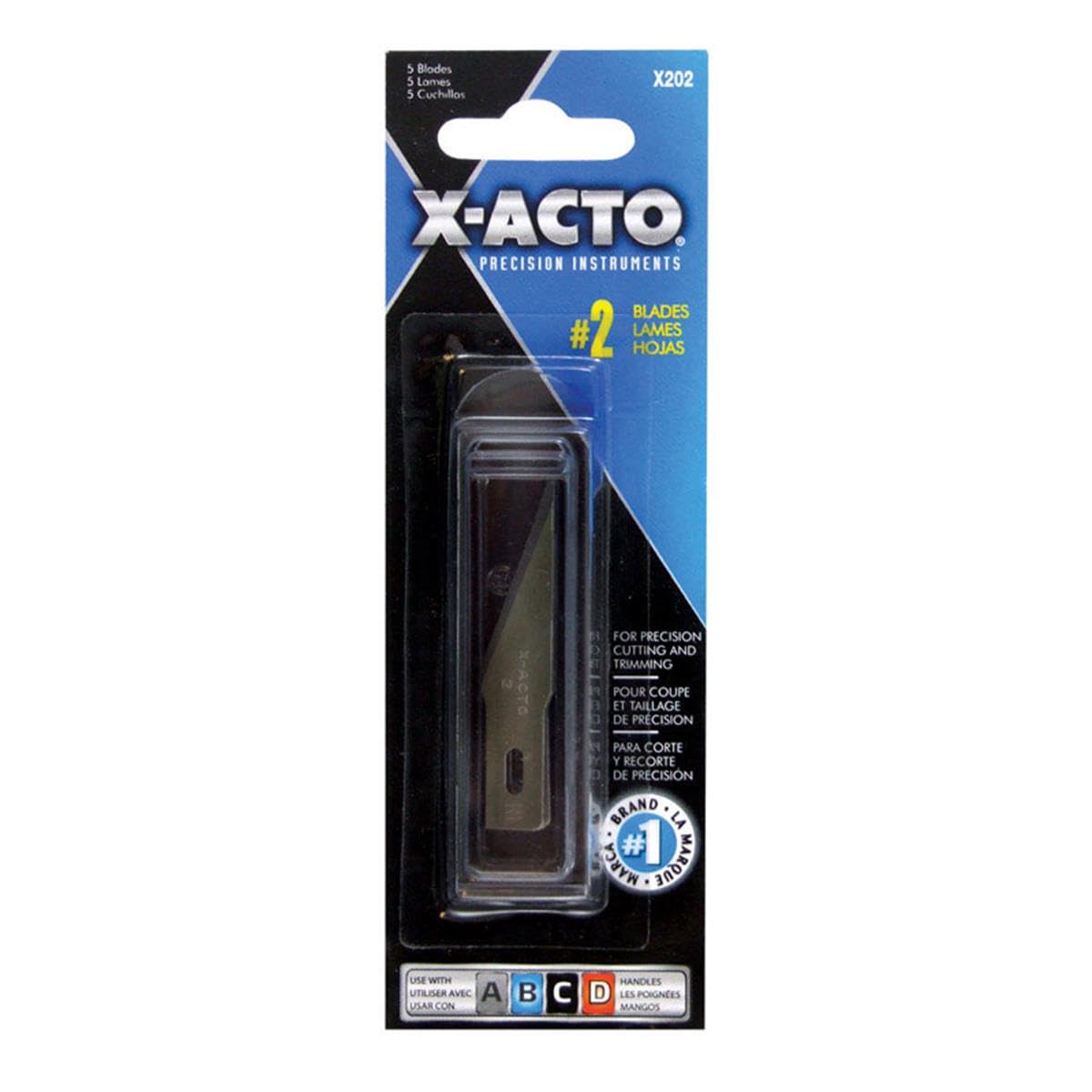 X-Acto X211 Replacement Blades, No. 2, Carbon Steel Blade, Pack of 5