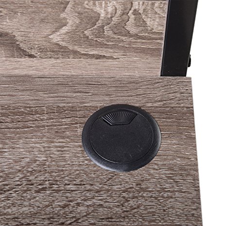 Signature Design by Ashley Daylicrew Computer Desk with Hutch, Storage, Natural Reclaimed Wood