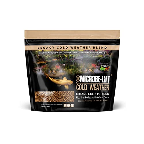 MICROBE-LIFT MLLWG Cold Weather Floating Fish Food Pellets with Wheat Germ for Ponds, Water Gardens, and Fountains, for Live Goldfish and Koi (5.25 Pounds)