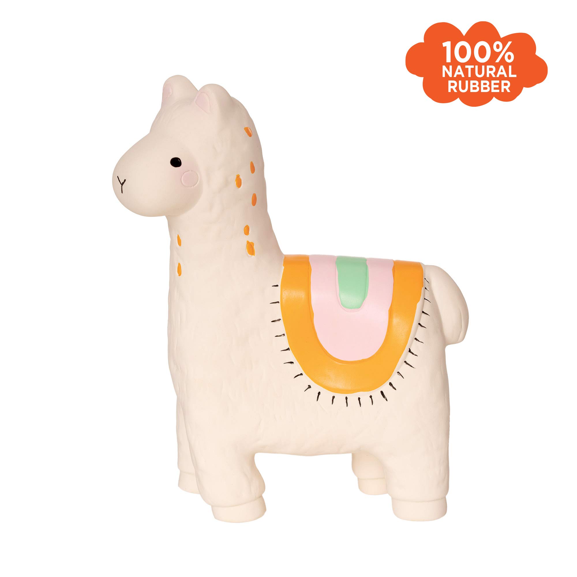 Manhattan Toy Fruity Paws Lili Llama 100% Natural Rubber Baby Teether Toy Multi