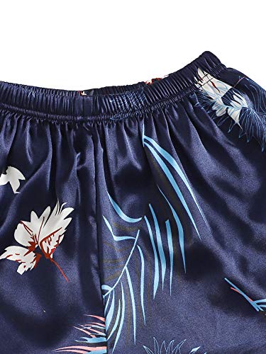 SheIn Women's 7pcs Pajama Set Cami Pjs with Shirt and Eye Mask Royal Blue Medium