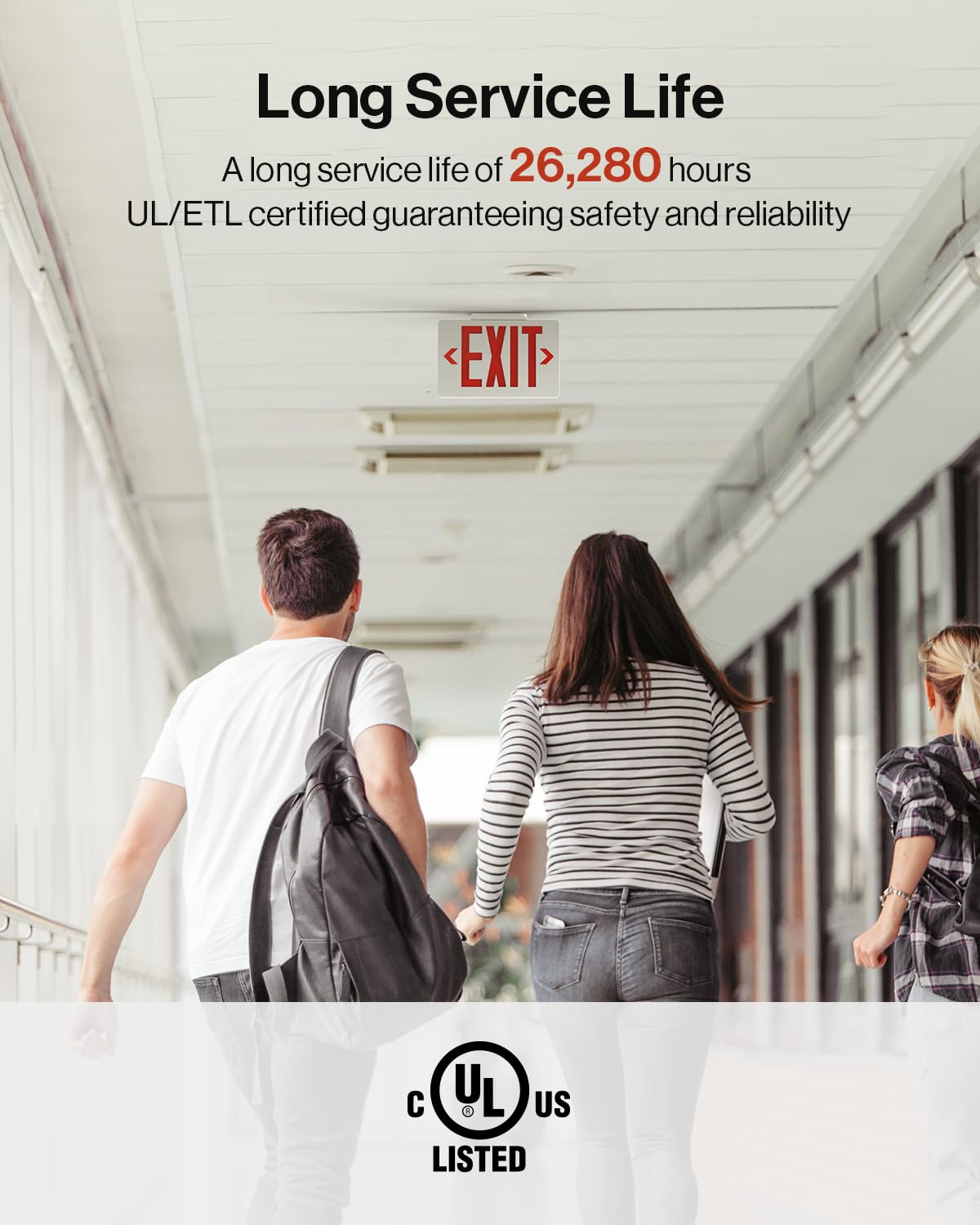 Sunco 24 Pack LED Exit Sign with Emergency Light, Commercial Grade Double Sided Fire Exit Lights, Backup Battery, Illuminated Emergency Exit, 120-277V, Dual Mounting, UL 94V-0 Fire Resistant
