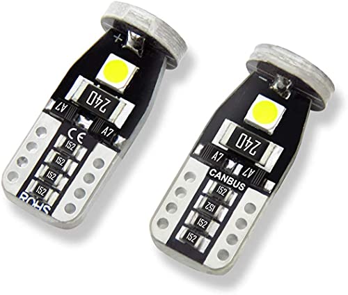 AutoJoy Club JDM Smoked Lens White Full LED Bulb Front Side Marker Light Compatible With 2016-2021 10th Gen Honda Civic Sedan Coupe Hatchback, Powered by 90-SMD LED, Replace OEM Sidemarker Lamps