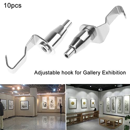 GRETD 10pcs Durable Exhibition Accessory Display Picture Hanging Easy Install Advertising Board Painting Hook (Color : Silver, Size : One size)