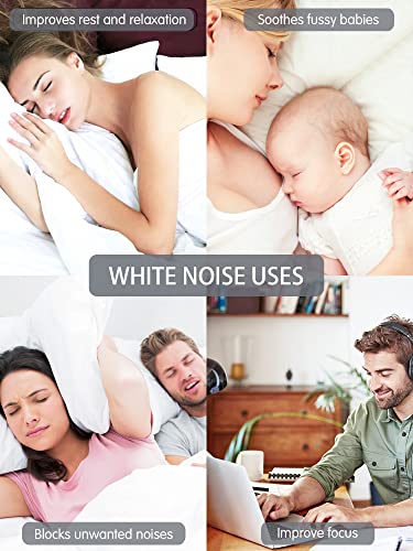Sound Machine, White Noise Machine for Sleeping Adults Baby Kids, Portable Sound Therapy with 24 Soothing Sounds, Timer&Memory Function, Plug in or Battery Operated, 5 Volume Levels, USB Charge Port