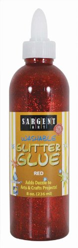 Sargent Art 8-Ounce Glitter Glue, Red, Non-Toxic, Easy Bonding, Washable, Non-Toxic