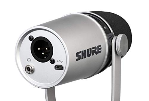 Shure MV7 USB/XLR Dynamic Microphone + SE215 Professional in-Ear Headphones for Podcasting, Recording, Streaming & Gaming, Built-in Headphone Output, Voice-Isolating Technology - Silver/Clear