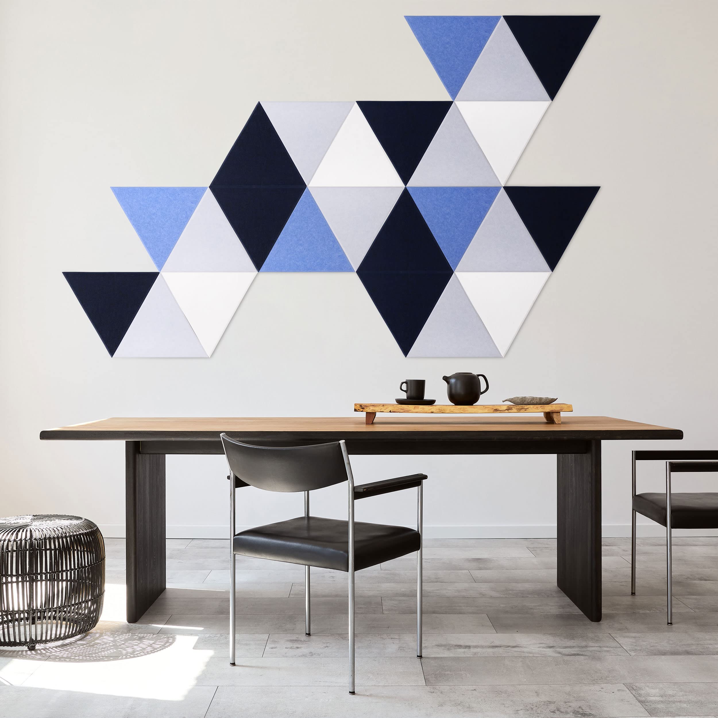 PHATWOLF 6 Pack Triangle Acoustic Panels for Soundproofing & Sound Dampening, High Density Decorative Sound Absorbing Panel for Wall, Home, Office & Studio Acoustic Treatment (Sky Blue)