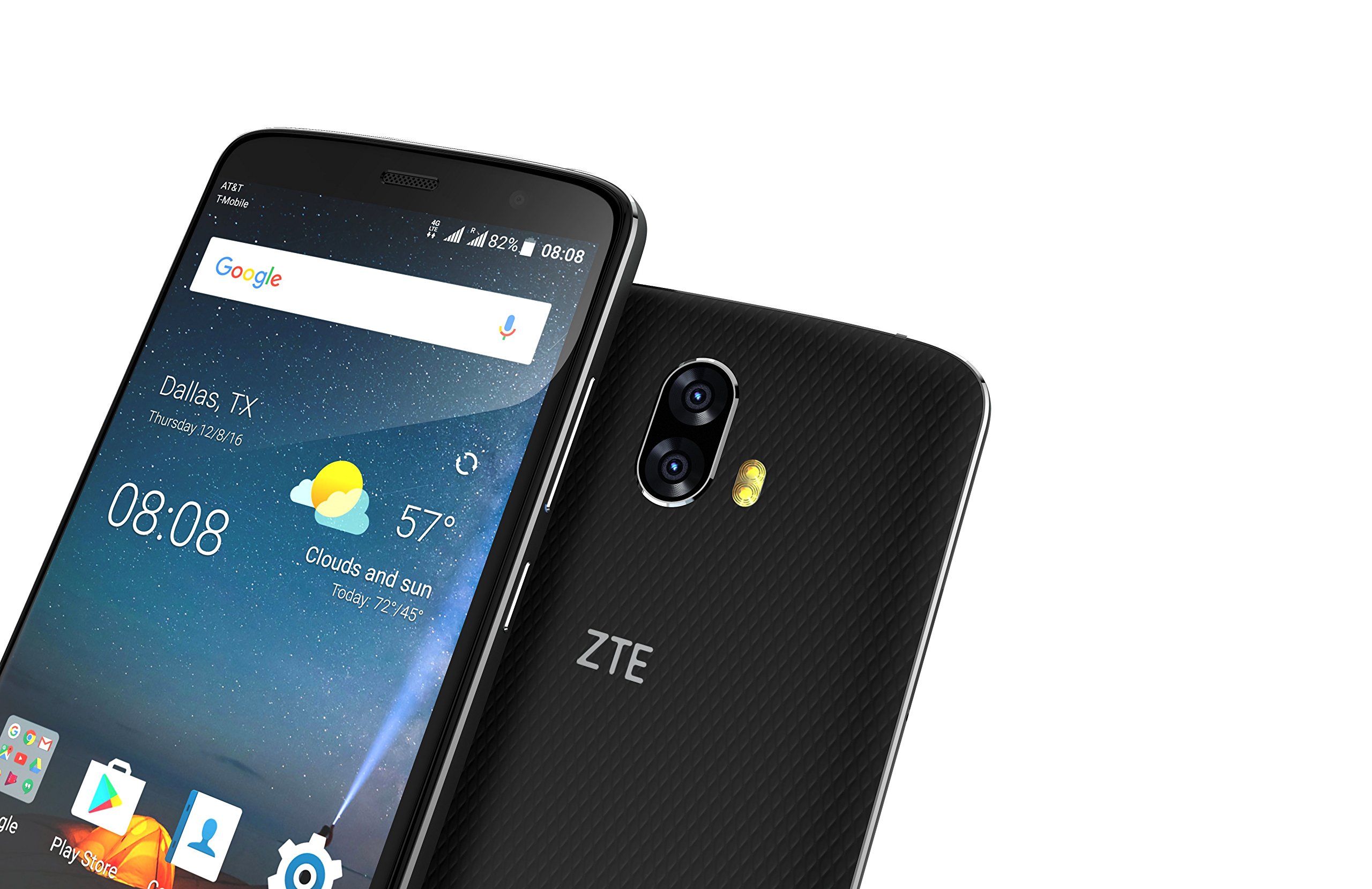 ZTE Blade V8 Pro (32GB) 5.5" FHD Display, Dual 13MP Camera's, Dual SIM 4G LTE GSM Factory Unlocked Phone (US Warranty) - Black Diamond