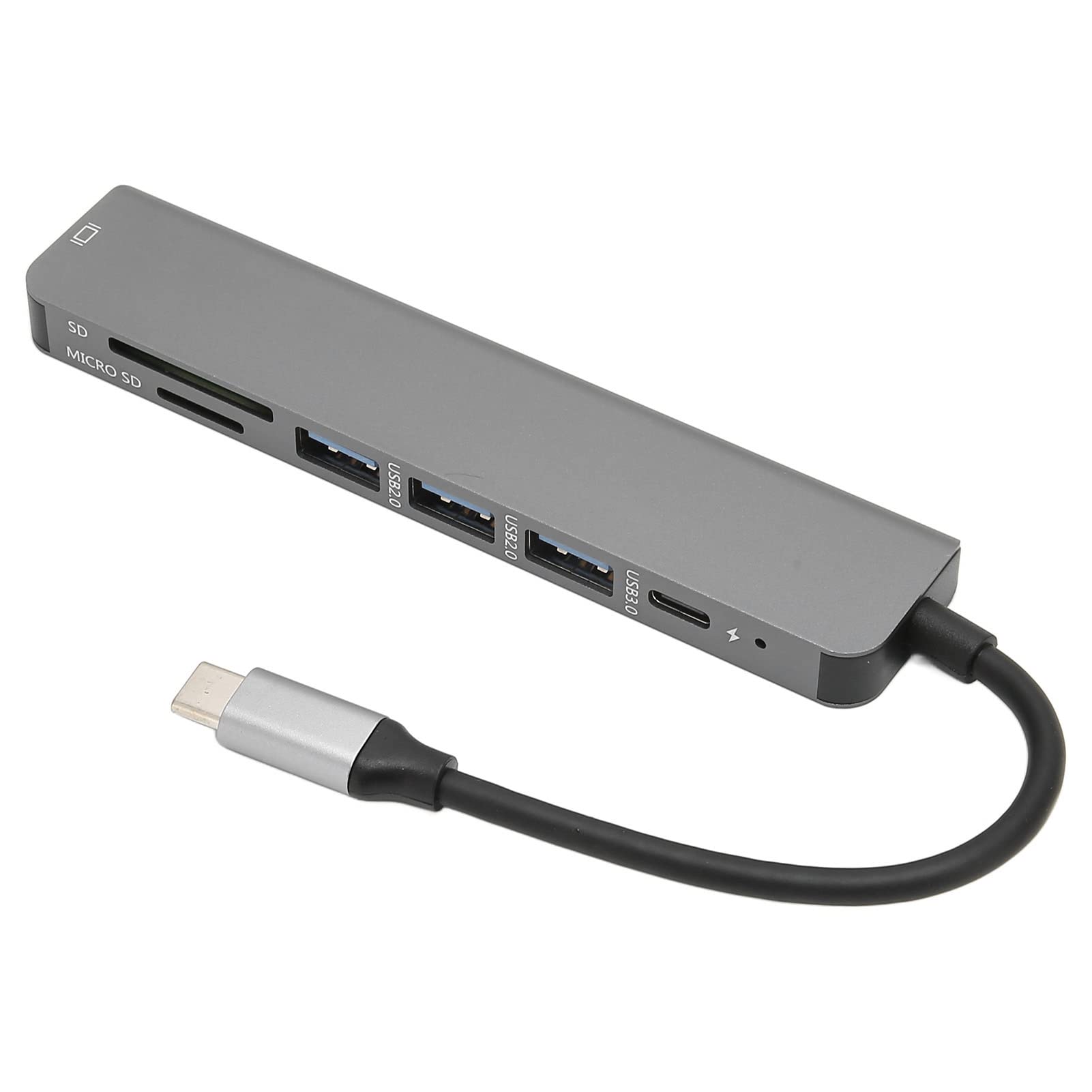 C Hub Multiport Adapter 7 in 1 Multiport Aluminum Alloy SD TF Card Reader Ethernet to Usb Adapter