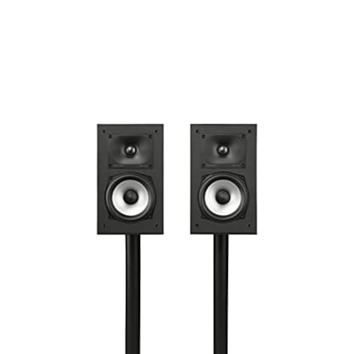Polk Monitor XT15 Pair of Bookshelf or Surround Speakers - Hi-Res Audio Certified, Dolby Atmos & DTS:X Compatible, 1" Terylene Tweeter & 5.25" Dynamically Balanced Woofer (Pair, Midnight Black)