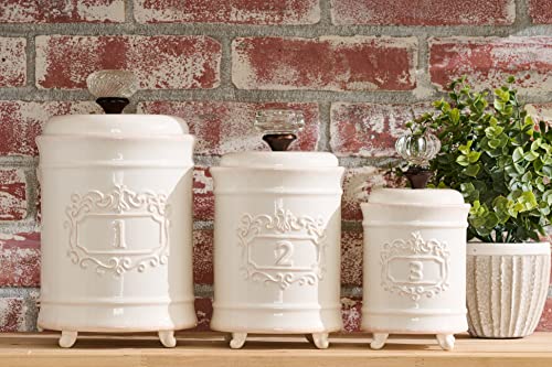Mud Pie Kitchen Canister (Set of 3), White