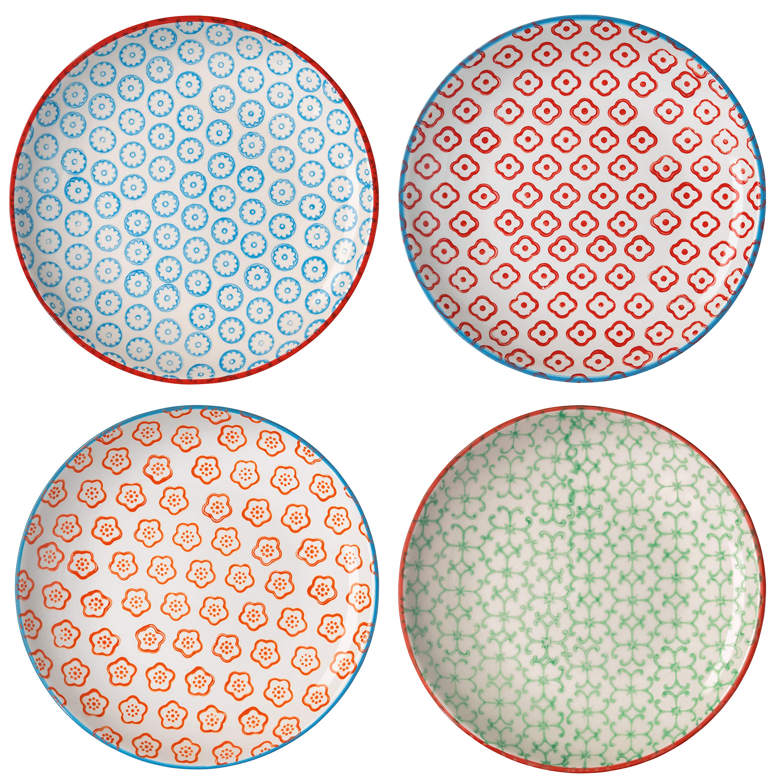 Bloomingville Ceramic 6.25'' Bread & Butter Plates Emma, Set of 4 Styles, stoneware