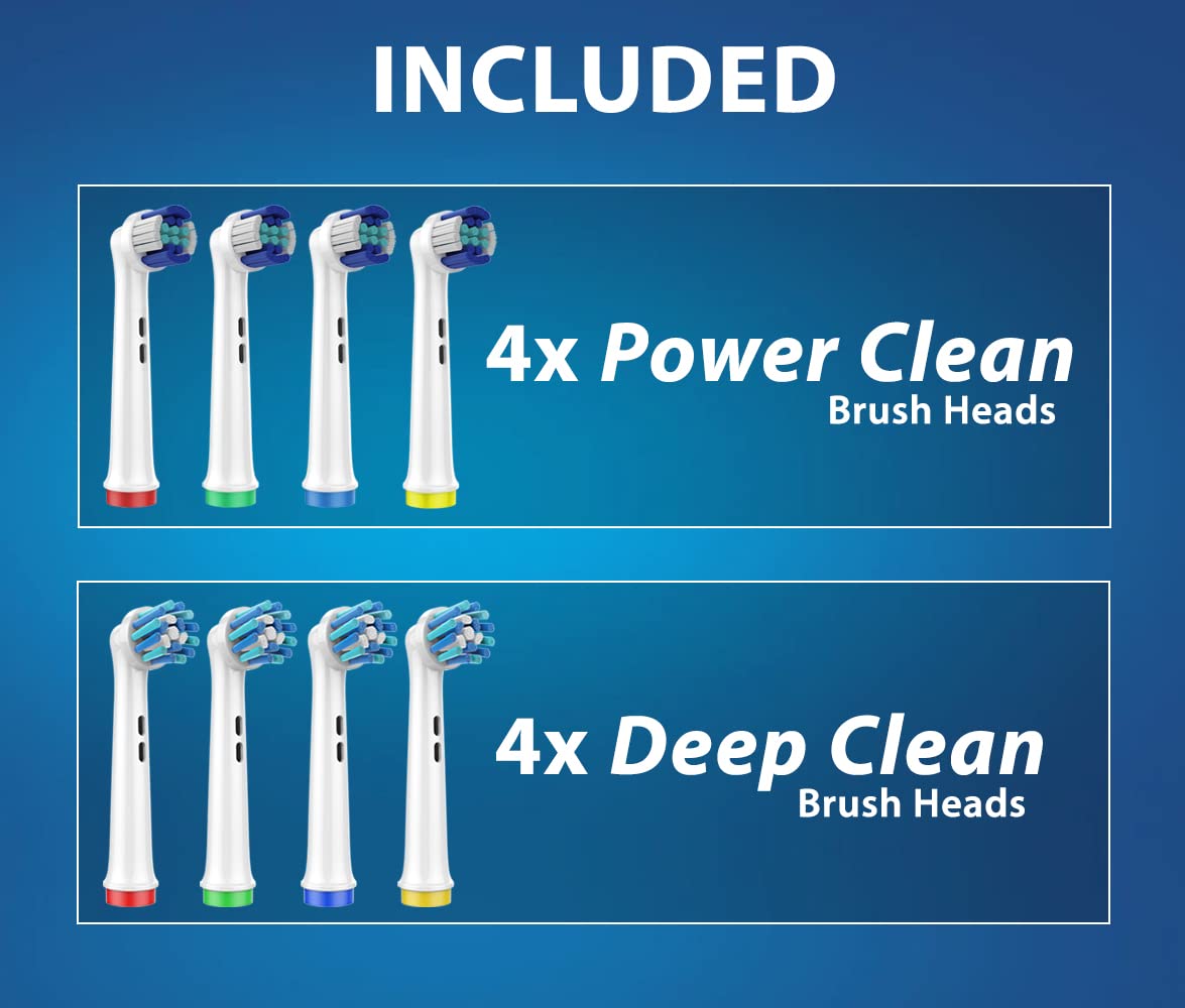 Belwick Replacement Toothbrush Heads Compatible with Oral B Braun, 8 Pack Professional Electric Toothbrush Heads, Precision Brush Heads Refill for Oral-B 7000/Pro 1000/9600/ 5000/3000/8000 (8 Pack)
