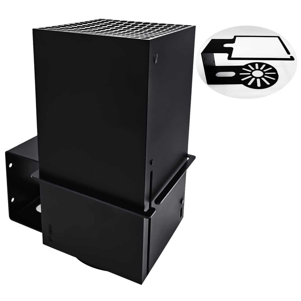 BELIEFLUO Compatible with xbox series x console,Xbox Series X Wall Mount,Sturdy Metal Made Stand Holder Bracket accessories Mounts Xbox Series X on a Wall (BLACK)