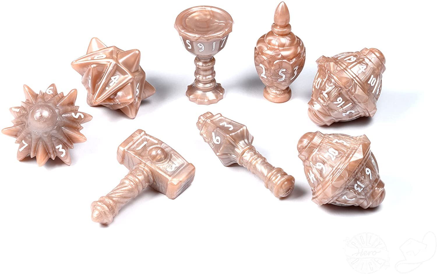 PolyHero Cleric 8 Dice Set (Radiant Rose)