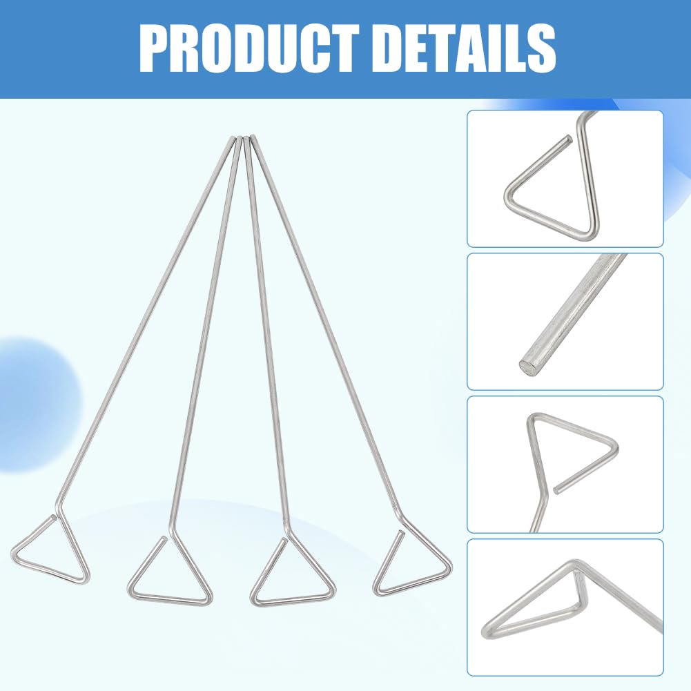 BENECREAT 10pcs 304 Stainless Steel Cell Spreader, Triangle Spreading Bar Wide Cell Spreader for Laboratory Experiments, 9x1.2 Inch