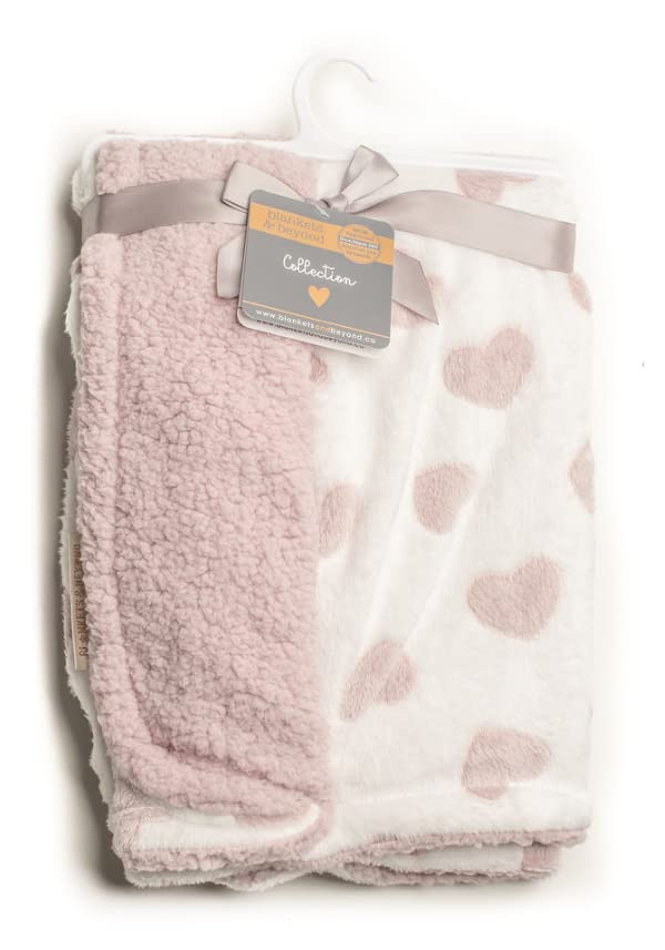 Blankets Baby Blanket for Boys & Girls (Dusty Rose Hearts)