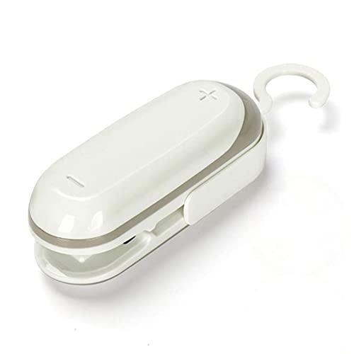 Mini Bag Sealer 2-in-1, Heat Sealer,Handheld Heat Vaccum, Portable Heat Vacuum Sealers with Hook, Heat Sealer with Cutter For Plastic Bags and Food, Mini Portable Sealer for Snacks, Resealer Machine Keep Food Fresh, Battery Not Included