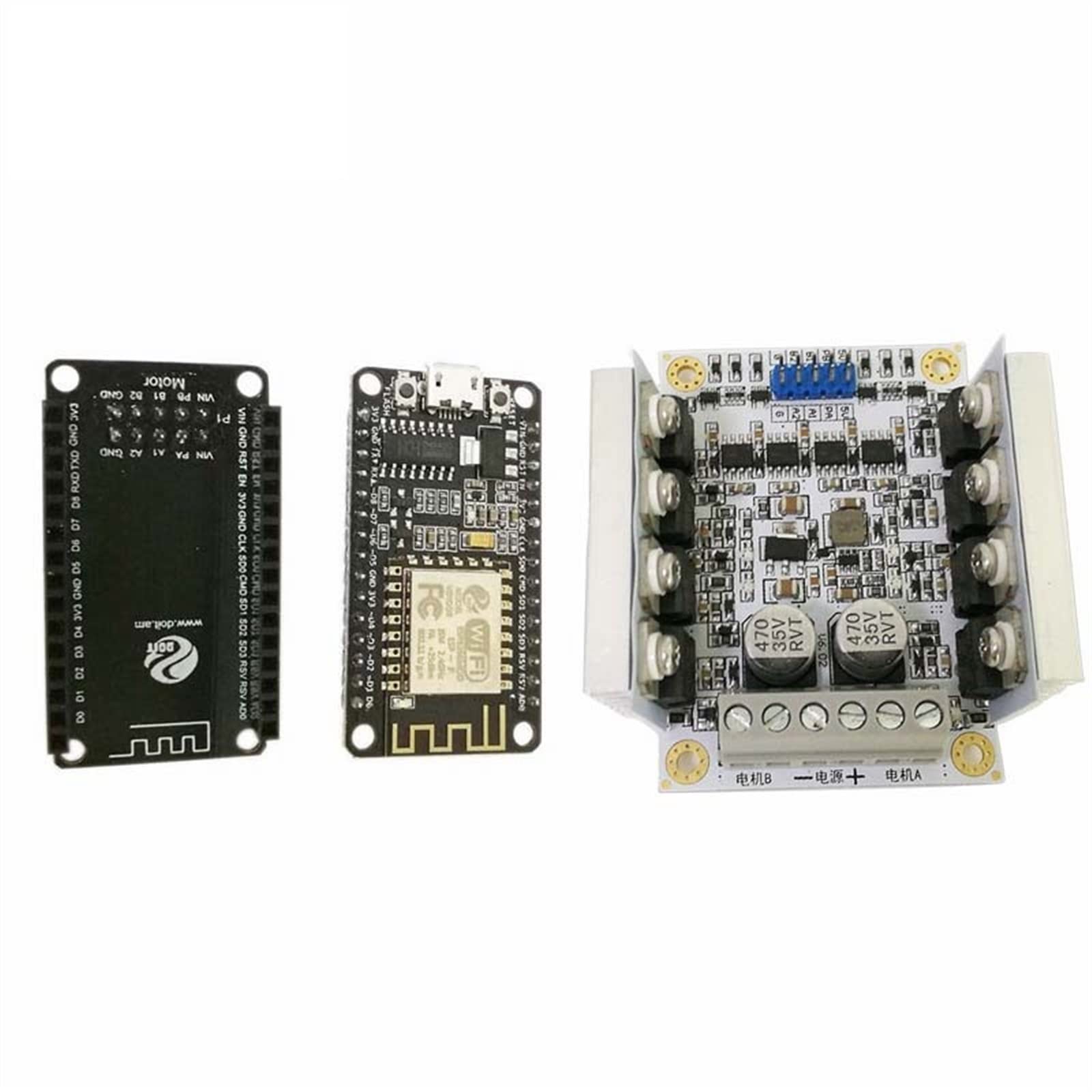C200 All-Metal Smart car Metal Wheel Mobile Phone APP Remote Tracking and Obstacle Avoidance NodeMCU (Color : with Development Board(12V Motor))